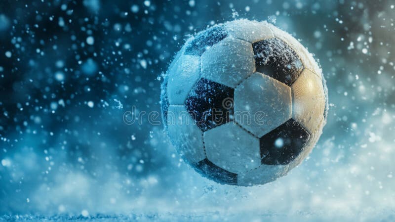 Frozen Soccer Ball in Winter Wonderland Stock Illustration ...