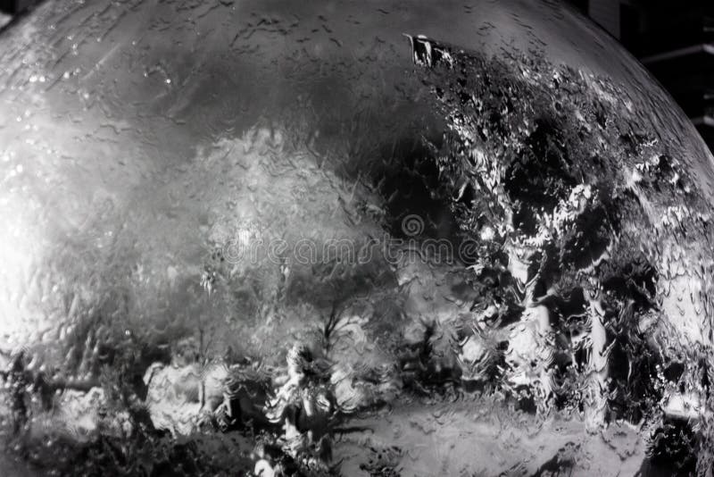 A Frozen Sphere of Ice Reflecting a Winter Scene in Infrared Stock ...