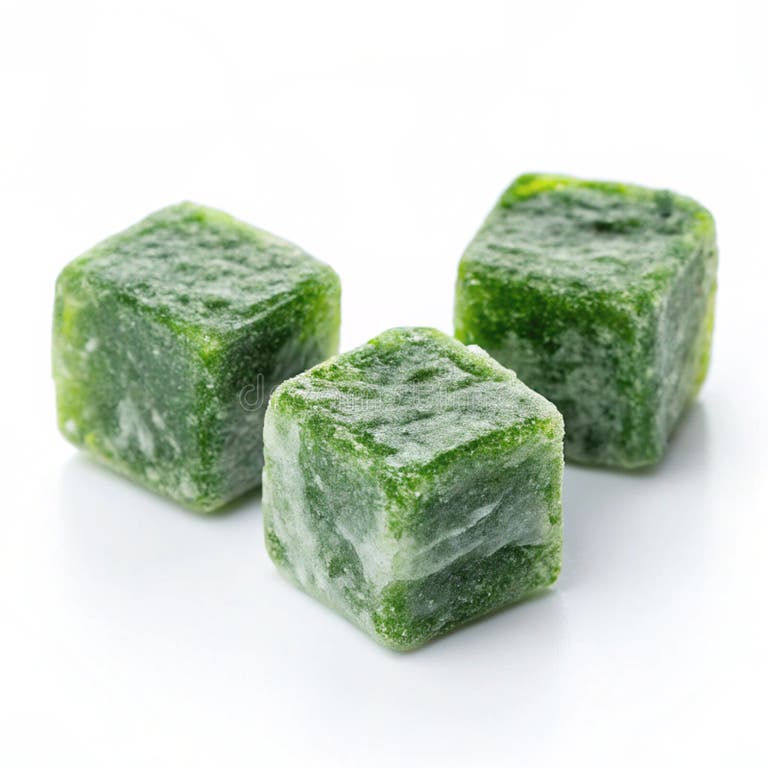 Frozen Spinach Cubes Isolated on Transparent Background Stock ...
