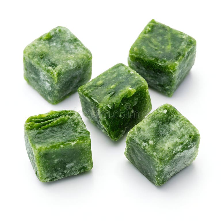 Frozen Spinach Cubes stock illustration. Illustration of closeup ...