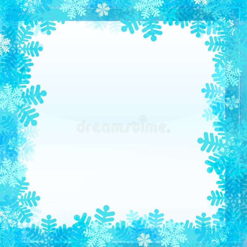 Frozen Square Frame with Blue Snowflakes Vector Stock Vector ...