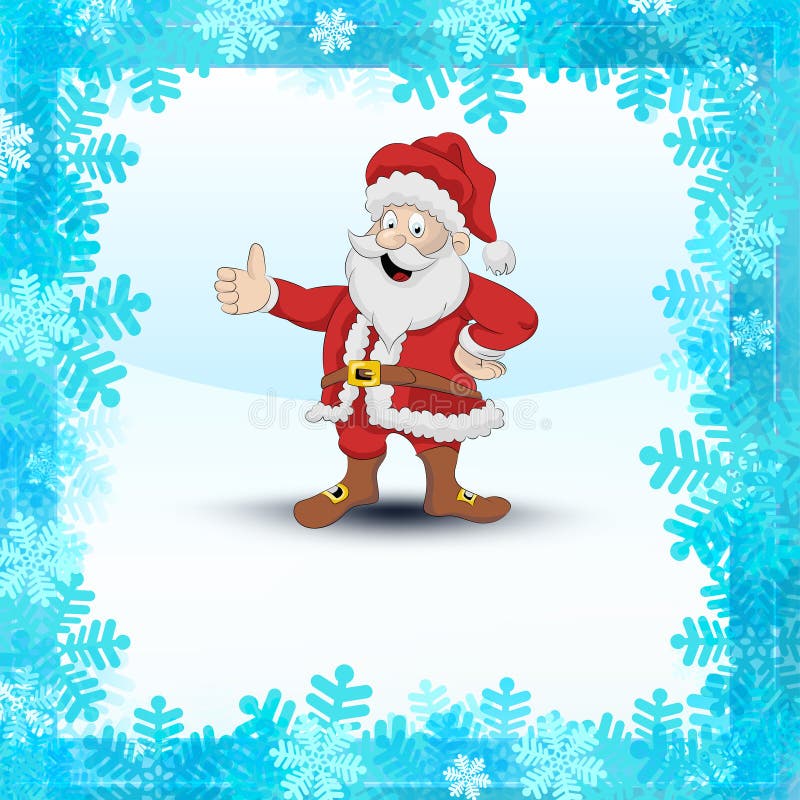 Frozen Square Frame with Snowflakes and Santa Claus Vector Stock Vector ...