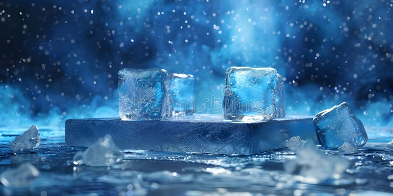 Frozen Stage: a Surreal Ice Platform Amidst a Dreamy Glacial Landscape ...