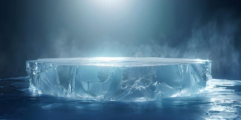 Frozen Stage: a Surreal Ice Platform Amidst a Dreamy Glacial Landscape ...