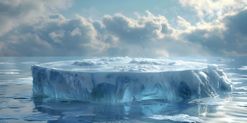 Frozen Stage: a Surreal Ice Platform Amidst a Dreamy Glacial Landscape ...