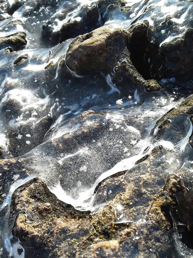 Frozen stone stock image. Image of freeze, winter, macro - 82546345