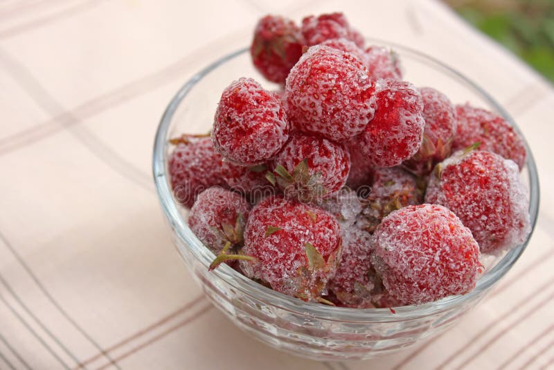 Frozen strawberries stock image. Image of table, food - 17200897