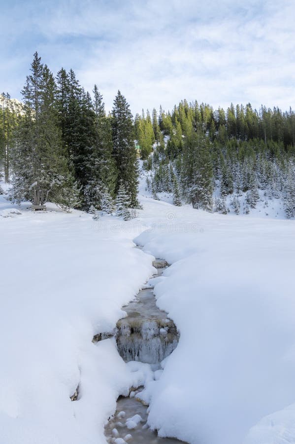 Frozen Stream in Austrian Alps Stock Photo - Image of water, mountains ...