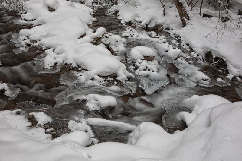 Frozen Stream in the Mountains Stock Image - Image of nature, frozen ...