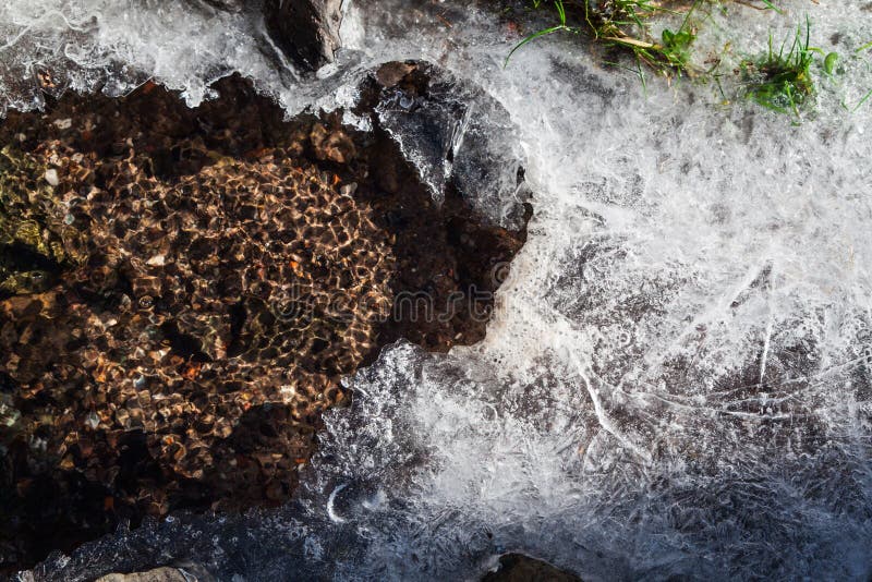 Frozen Stream with Waterfall Stock Photo - Image of climate ...
