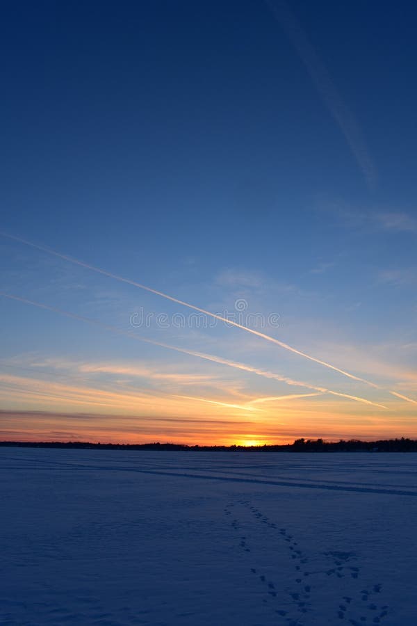 Frozen Sunset stock image. Image of scene, water, landscape - 94580343