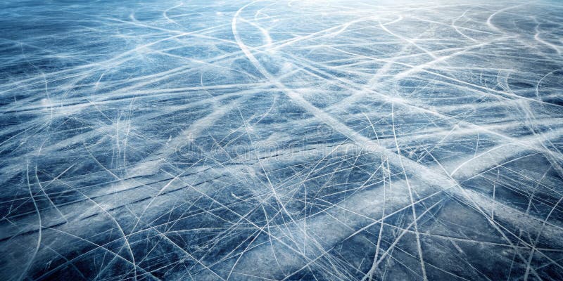 Frozen Surface with Intersecting Skate Marks and Scratches. Generative ...