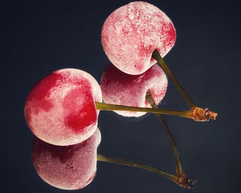 Frozen sweet cherry stock image. Image of beautiful - 191335821