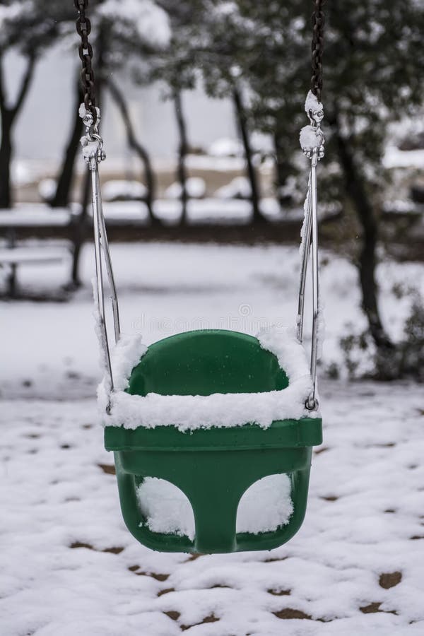 Frozen Swing stock photo. Image of frozen, winter, trees - 75139638