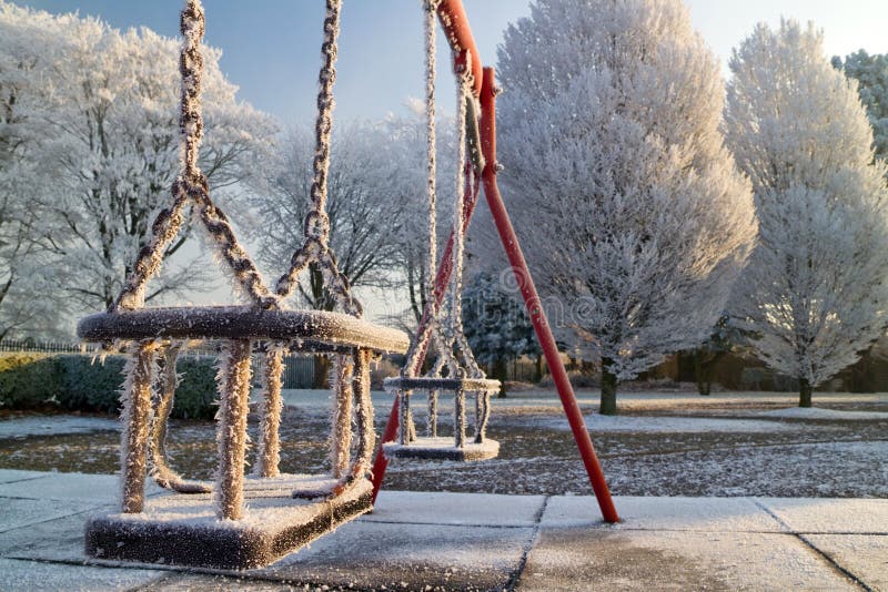 Frozen swings stock photo. Image of landscape, quiet - 17784048