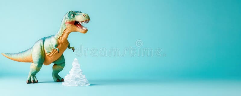 Frozen T-Rex Constructing Icy Dinosaur Sculptures Stock Illustration ...