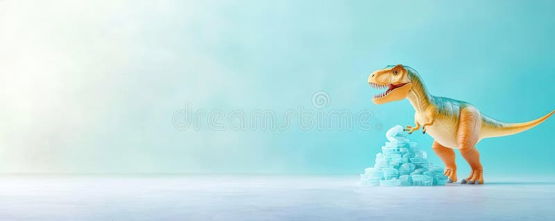 Frozen T-Rex Constructing Icy Dinosaur Sculptures Stock Illustration ...