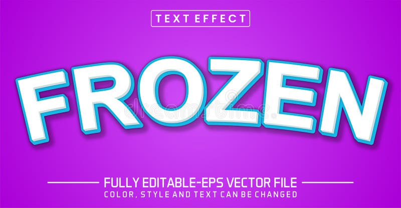 Frozen Text Editable Style Effect Stock Vector - Illustration of type ...