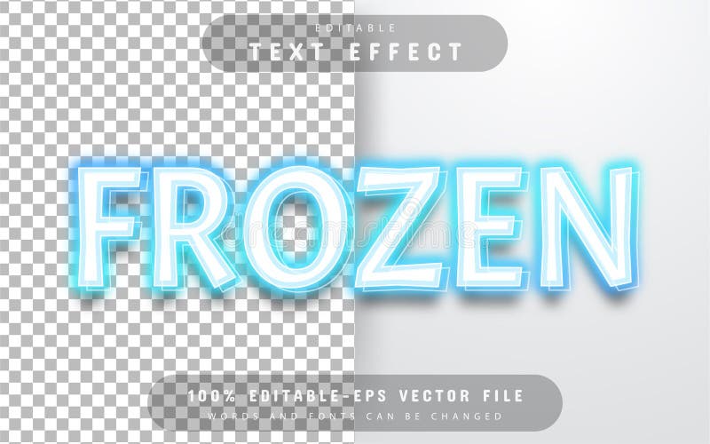 Frozen Text Effect Editable Stock Vector - Illustration of lettering ...