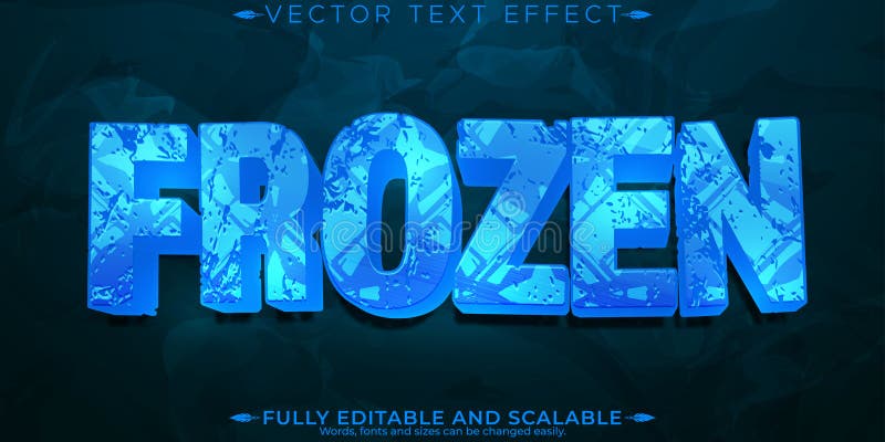 Frozen Text Effect, Editable Cold and Snowtext Style Stock Vector ...