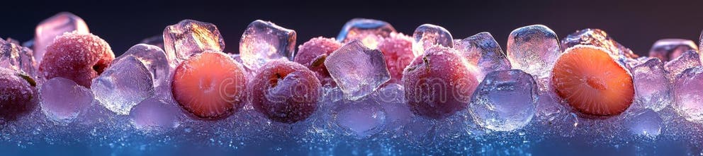 A Frozen Texture Background with Light Reflecting Off Ice Cubes and ...