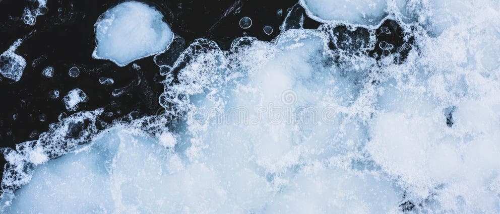 Frozen Texture of Snow with Ice Patches Creating a Slippery Surface on ...