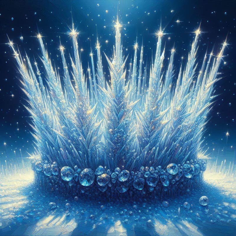 Frozen Tiara of Starry Sparkles Stock Illustration - Illustration of ...