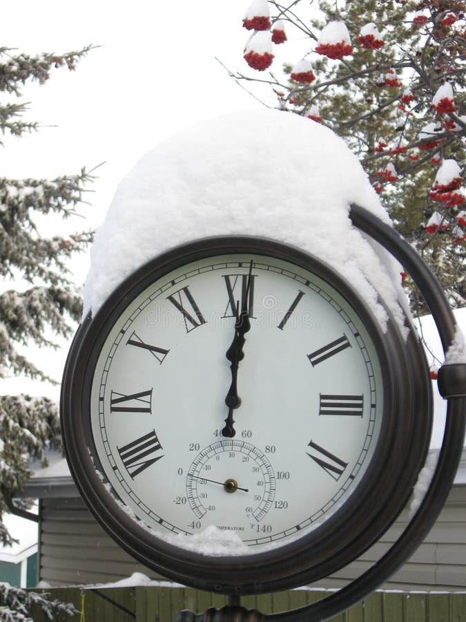 Clock Frozen in Ice Melting Ice Climate Change Stock Image - Image of ...