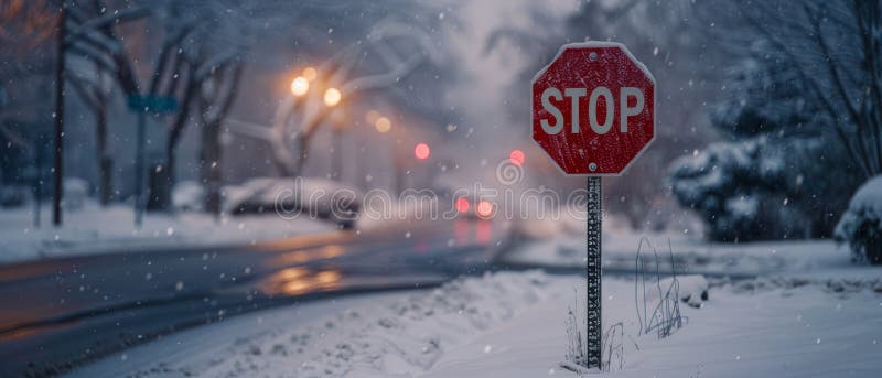 Frozen in Time: a Winter Stop Sign - AR Stock Illustration ...
