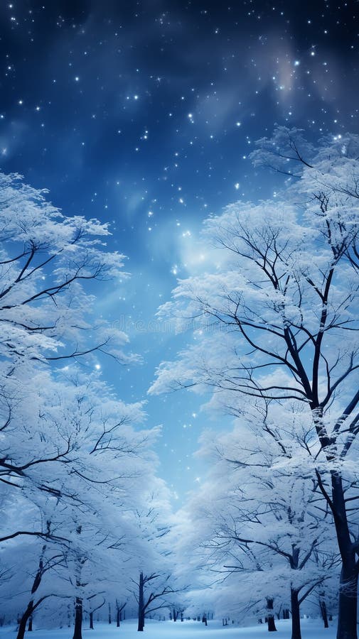 Frozen Tree Branches in a Fascinating Winter Beauty Stock Illustration ...