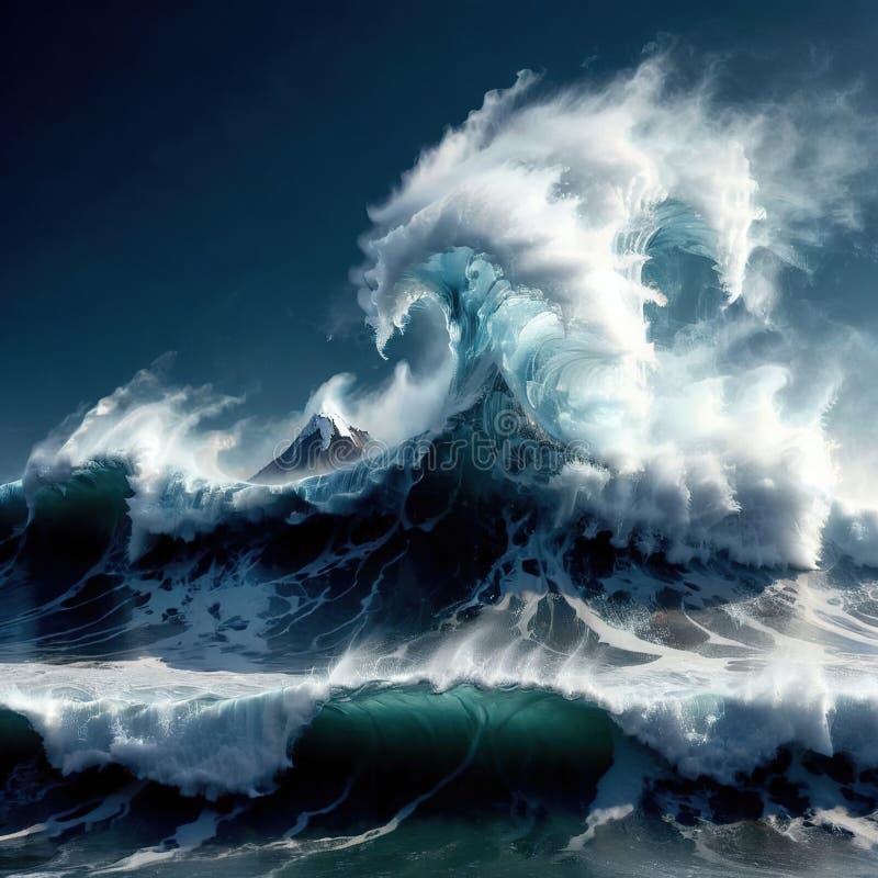 Frozen Tsunami Ocean Wave, Extreme Cold Snap Winter, Cold Frozen and ...