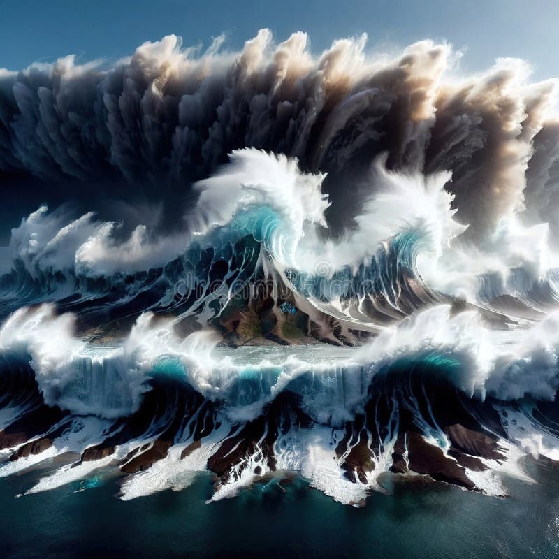 Frozen Tsunami Ocean Wave, Extreme Cold Snap Winter, Cold Frozen and ...