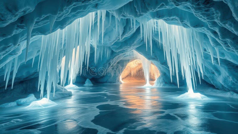Frozen Underground World of Light and Cold Stock Illustration ...
