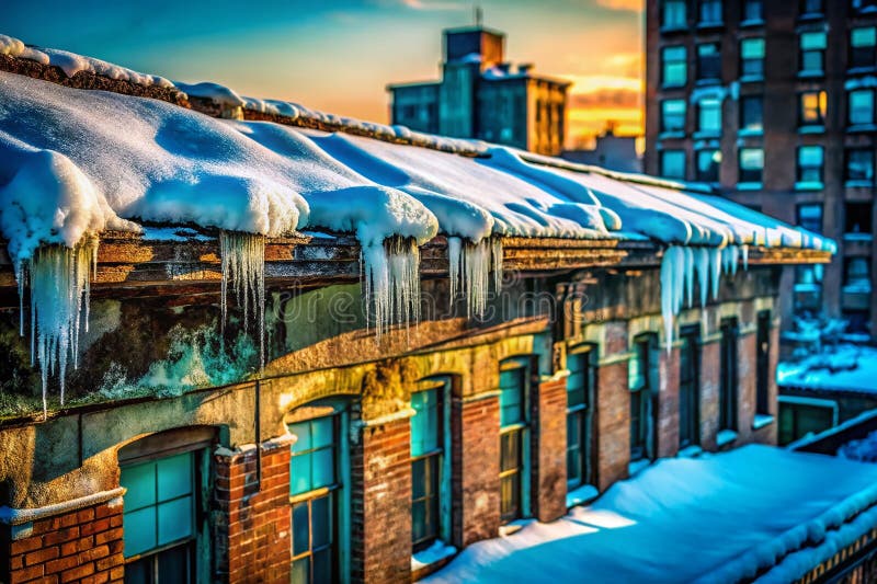 Frozen Urban Wonderland Exploring an Abandoned Building Covered in a ...