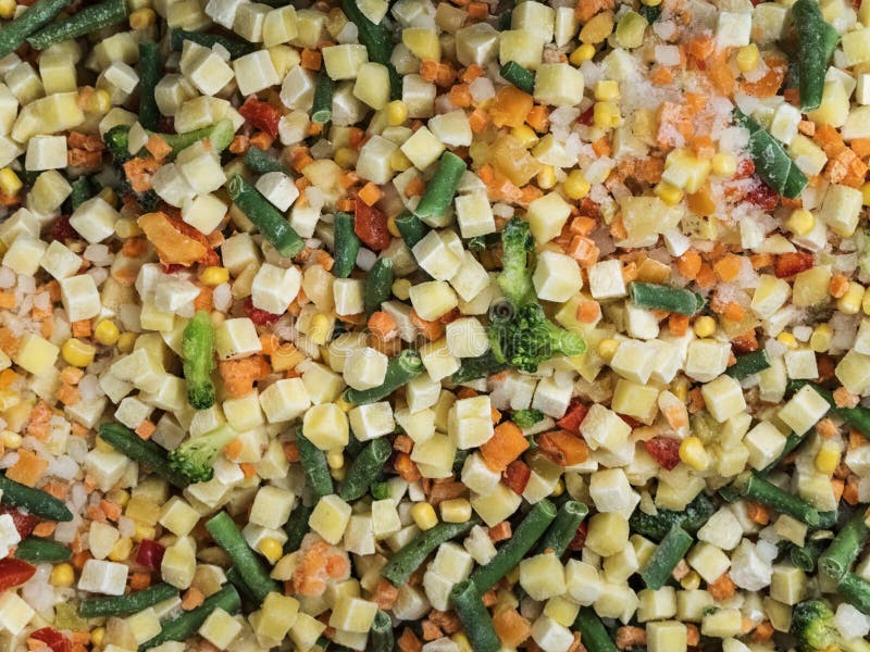 Frozen Vegetable Mix in a Fridge in the Store Stock Photo - Image of ...