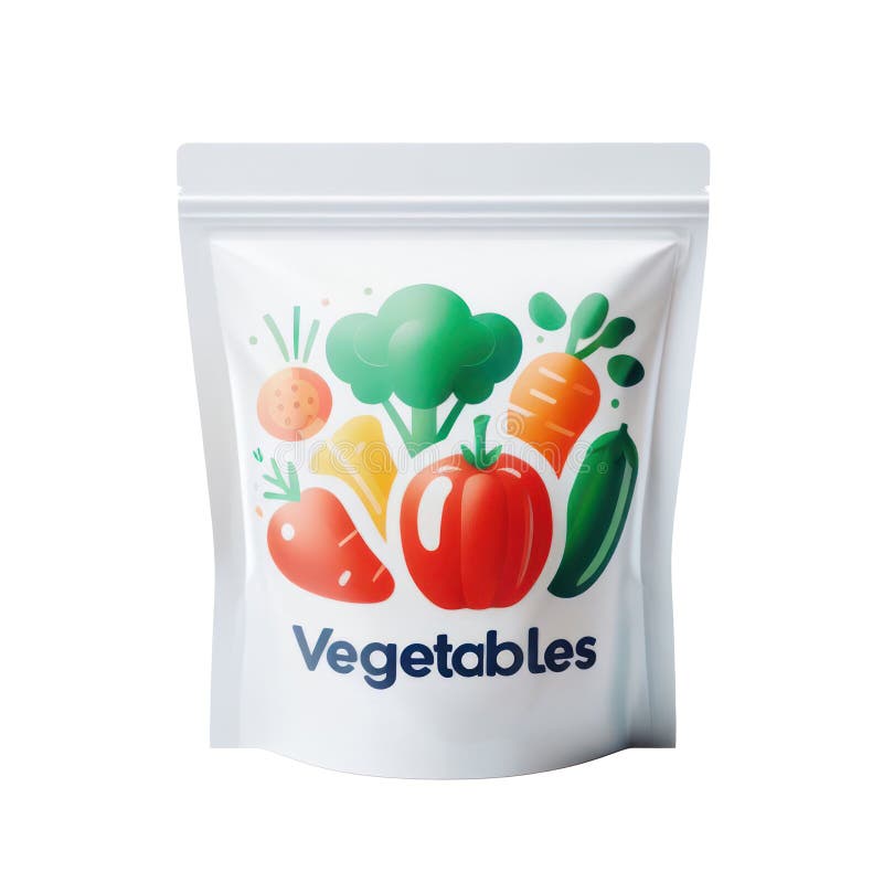 Frozen Vegetables Package Isolated on White Transparent Background ...