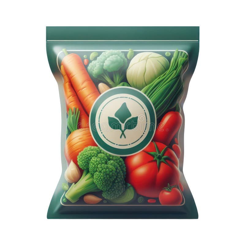 Frozen Vegetables Package Isolated on White Transparent Background ...