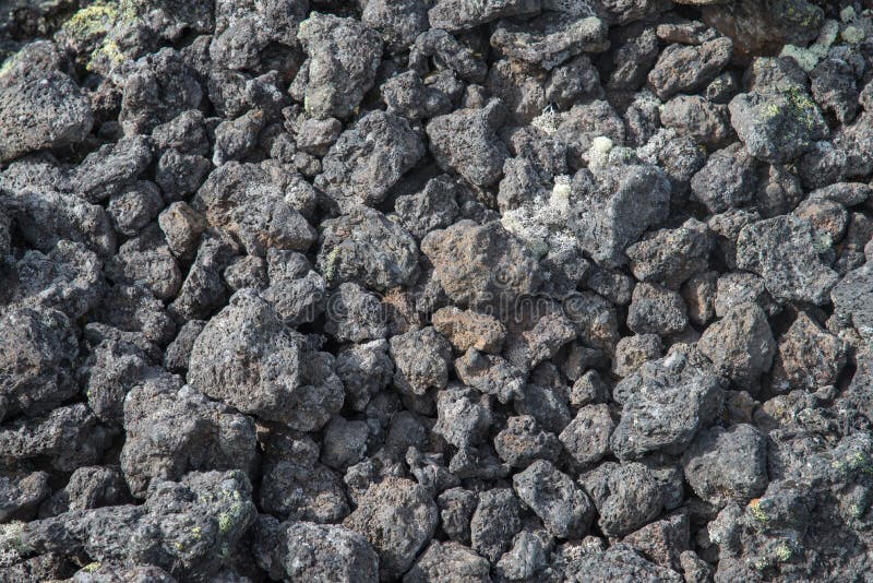 Frozen Volcanic Lava Closeup, Covered with Green Moss. Thousands of ...