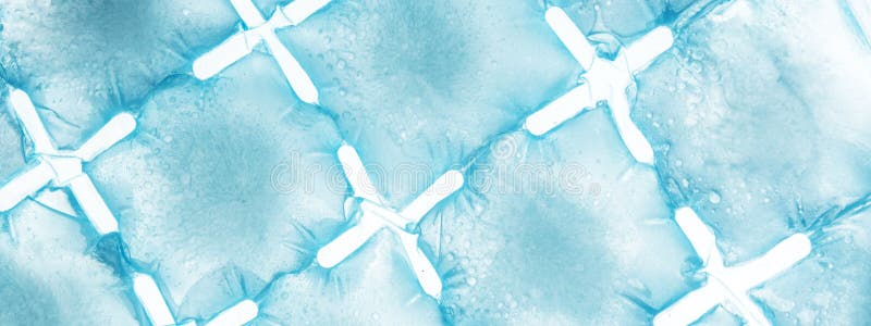 Frozen Water in a Blue Cellophane Bag. Texture of Ice Close-up Stock ...