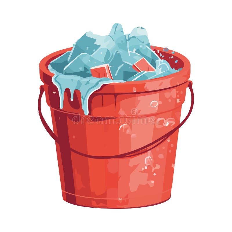 Frozen water in bucket stock vector. Illustration of blue - 276376706