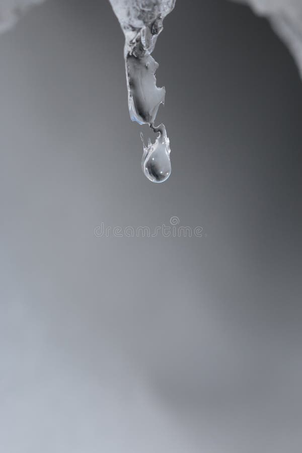 Frozen Water Drop on Pale Gray Background Stock Image - Image of gray ...