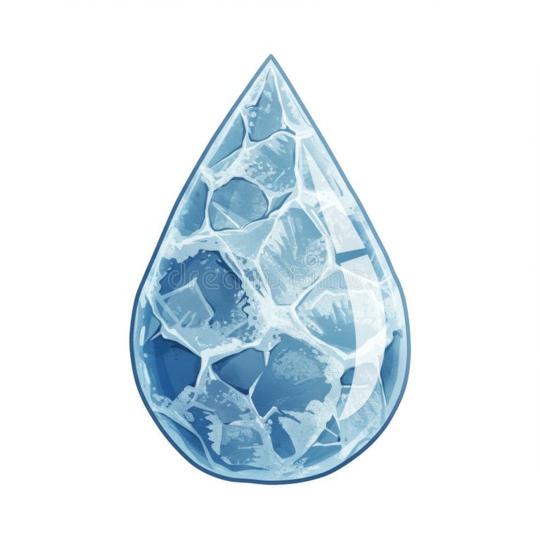 Frozen Water Drop: Icy Blue Crystal Texture Stock Illustration ...