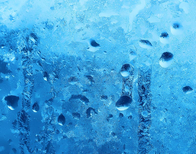 Frozen Water Drops on Glass Stock Photo - Image of season, water: 14757308