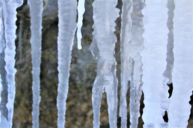 Frozen Water Falling Down from the Rock Stock Photo - Image of frozen ...