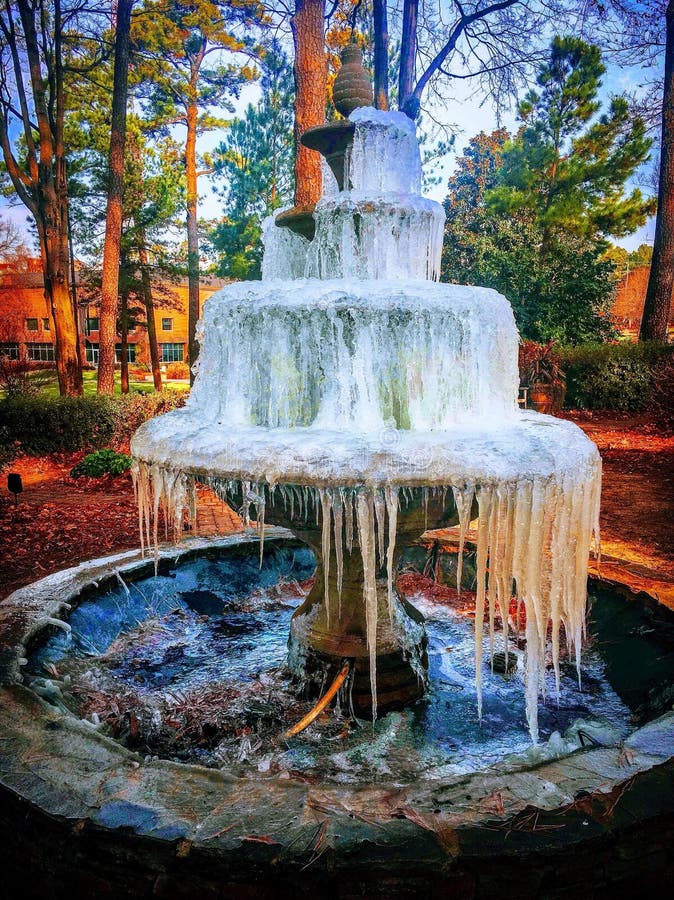 Frozen water fountain stock photo. Image of frozen, water - 107522604