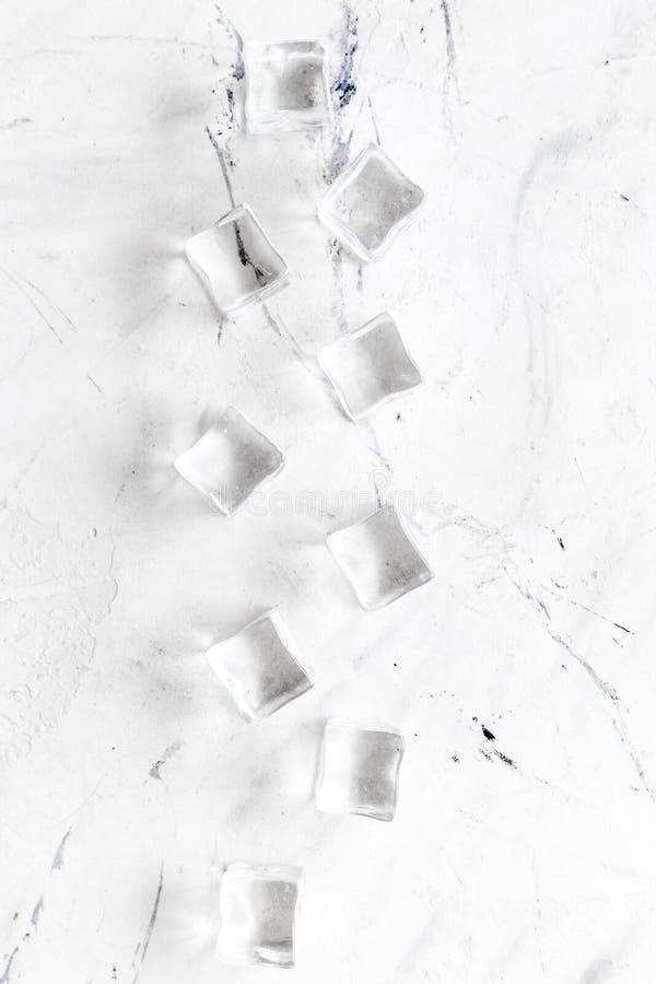 Frozen Water in Ice Cubes on Marble Bar Table Top View Stock Image ...
