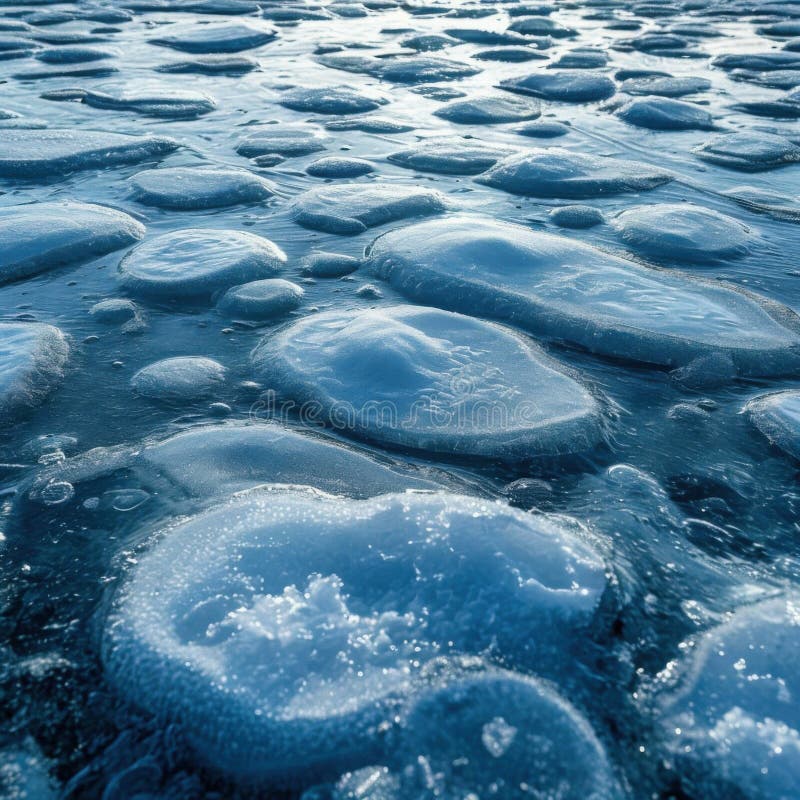 Frozen Water Surface with Bizarre Patterns Stock Illustration ...