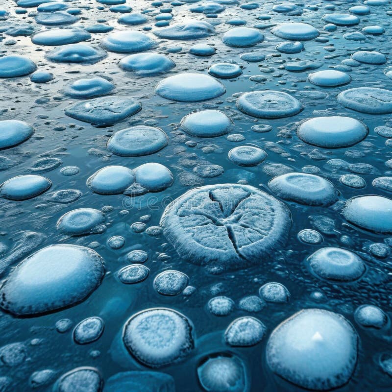 Frozen Water Surface with Bizarre Patterns Stock Illustration ...