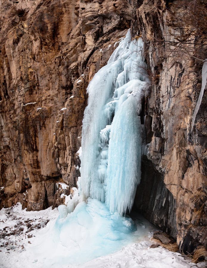 Frozen waterfall stock image. Image of solid, kazakhstan - 22761819
