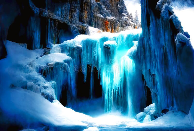 Waterfall Ice Stock Illustrations – 2,552 Waterfall Ice Stock ...